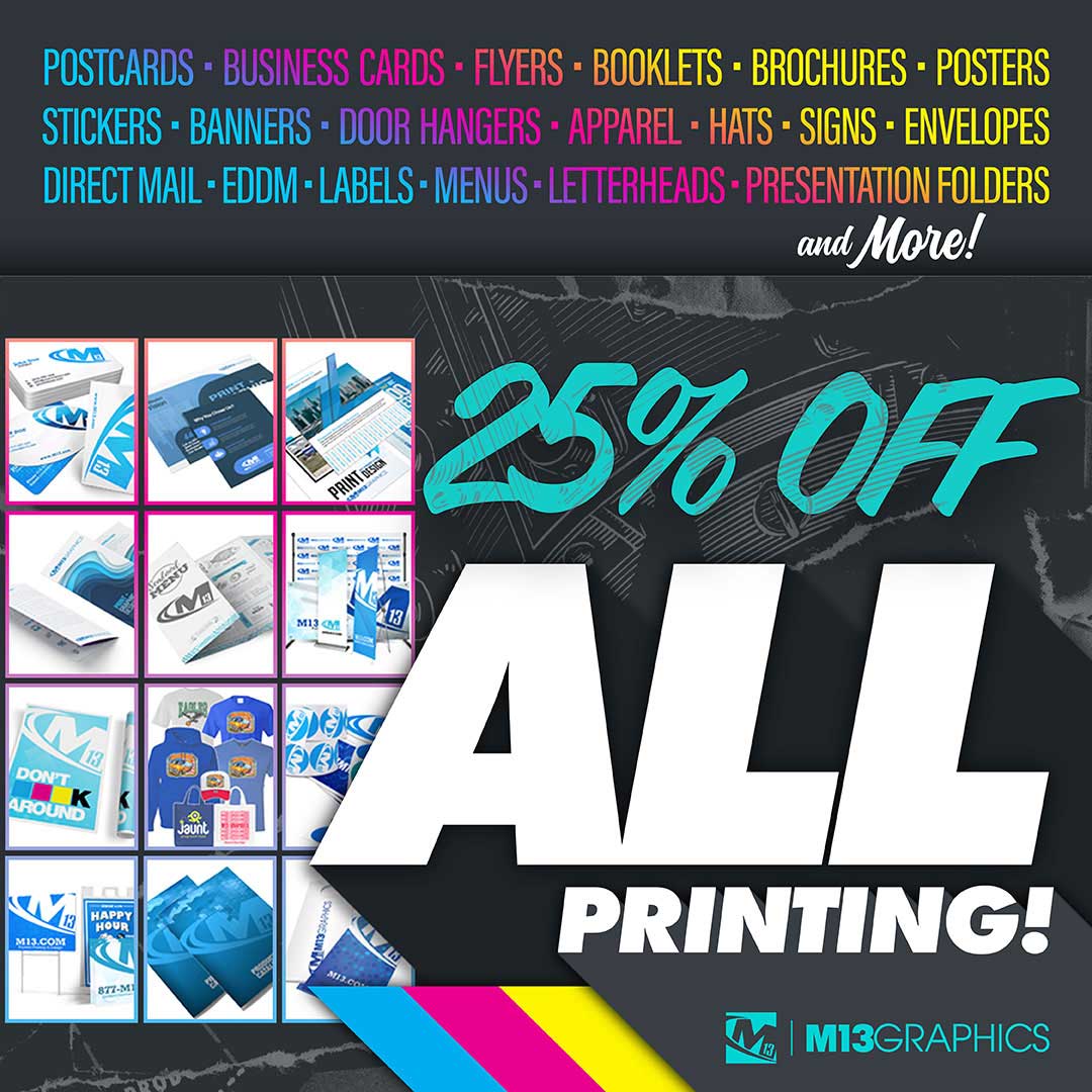Current Specials on Graphics Printing | M13 Graphics